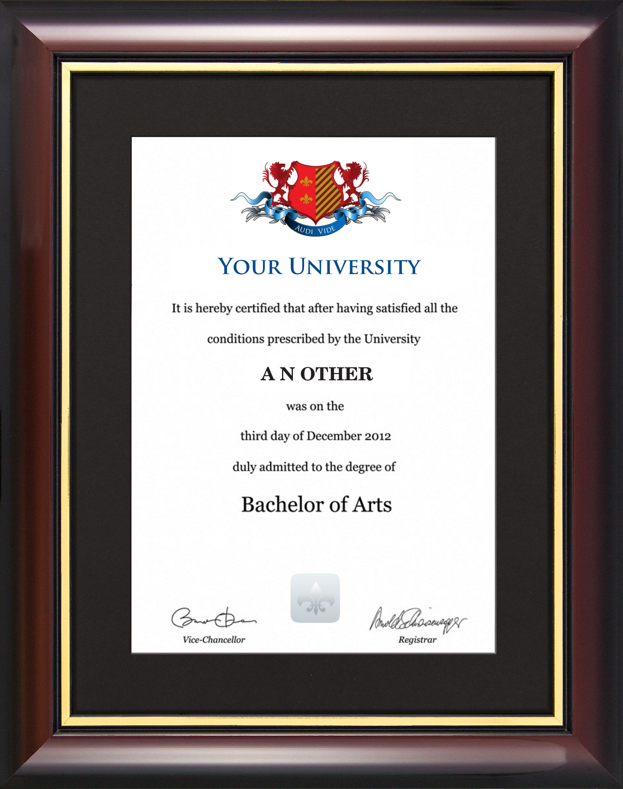 University of South Wales Traditional Degree Display Frame | Evess ...