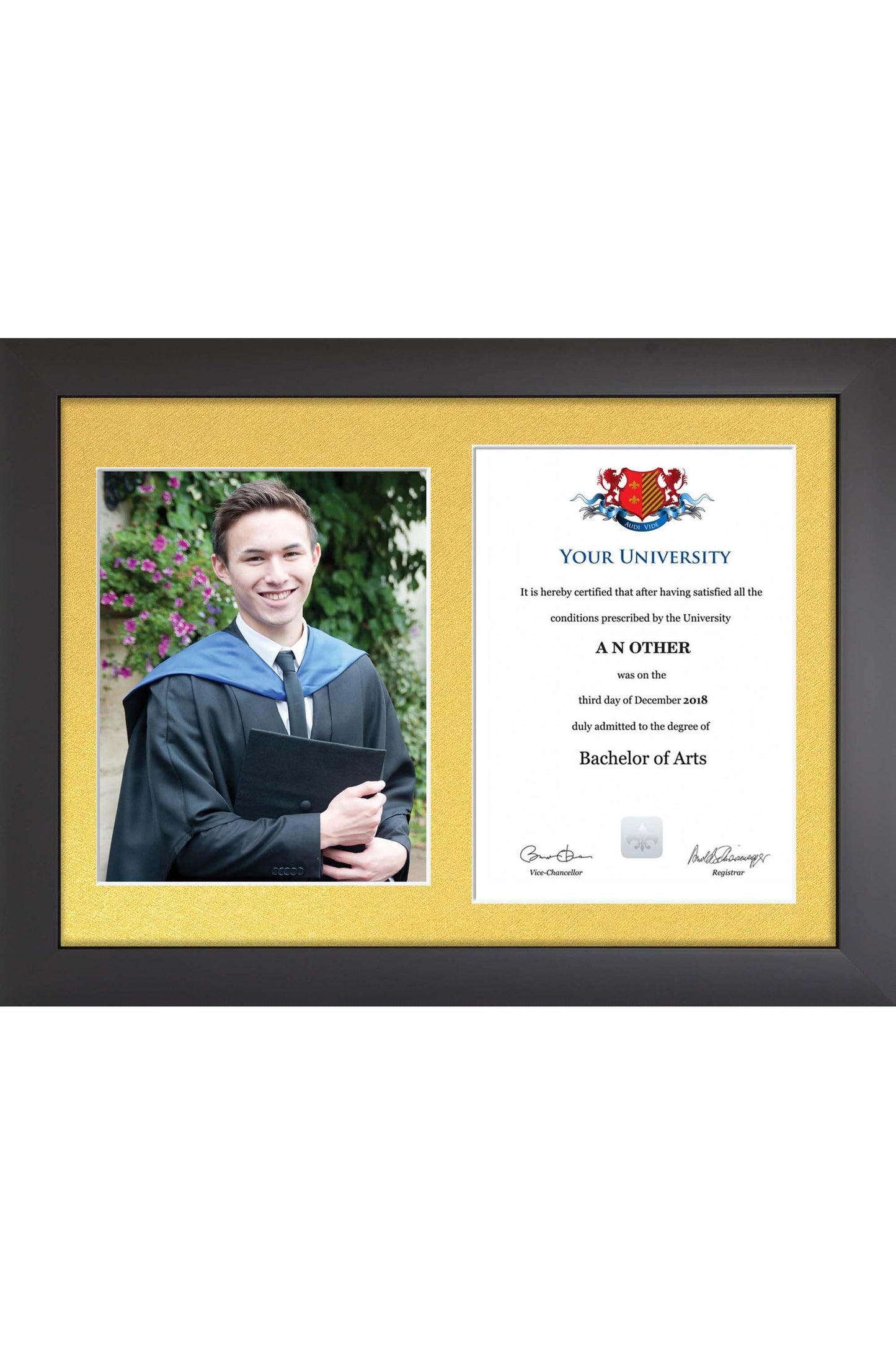 University of Wolverhampton Modern Dual Graduation Certificate Frame ...