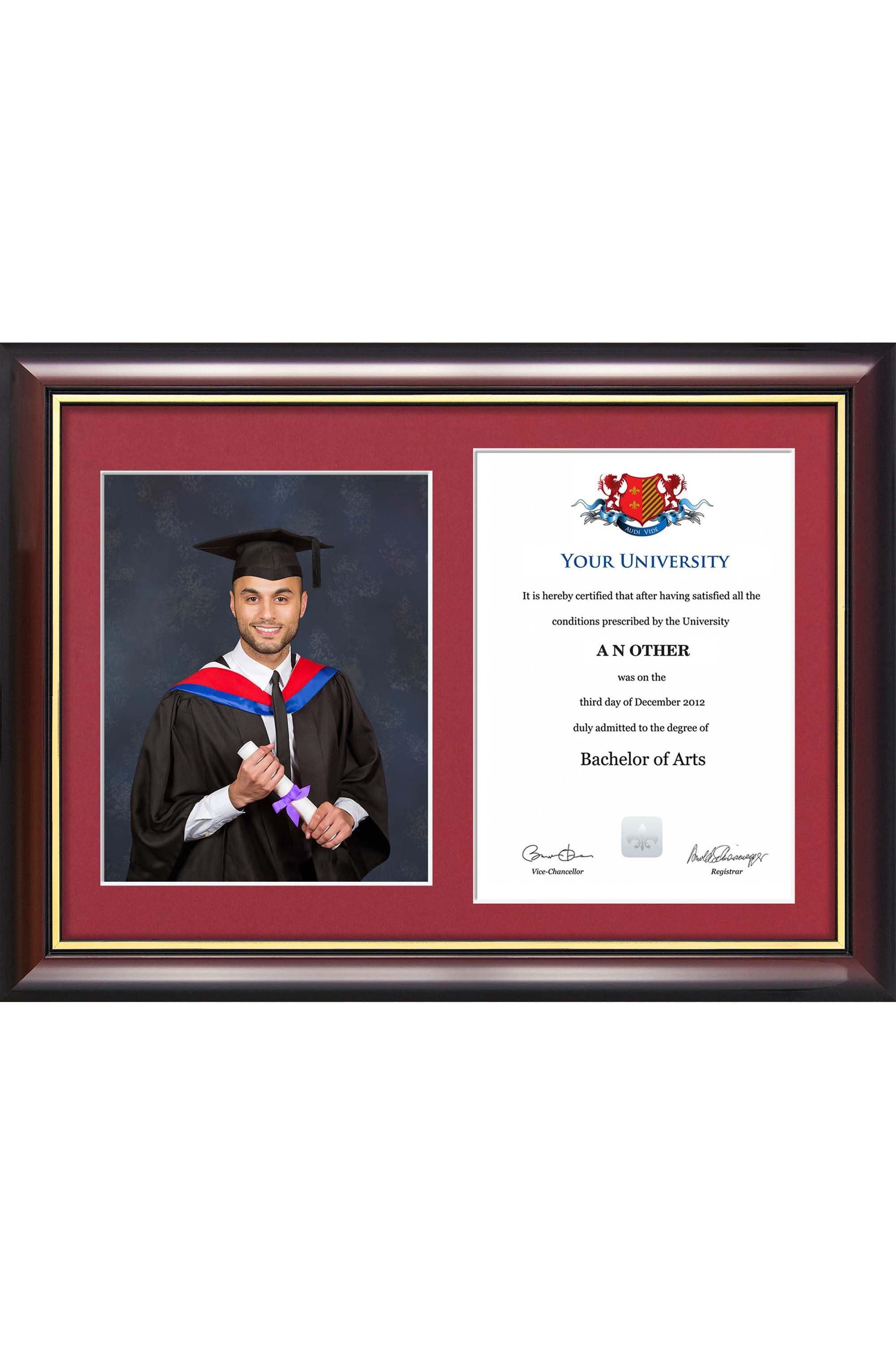 Teeside University Traditional dual graduation certificate frame ...