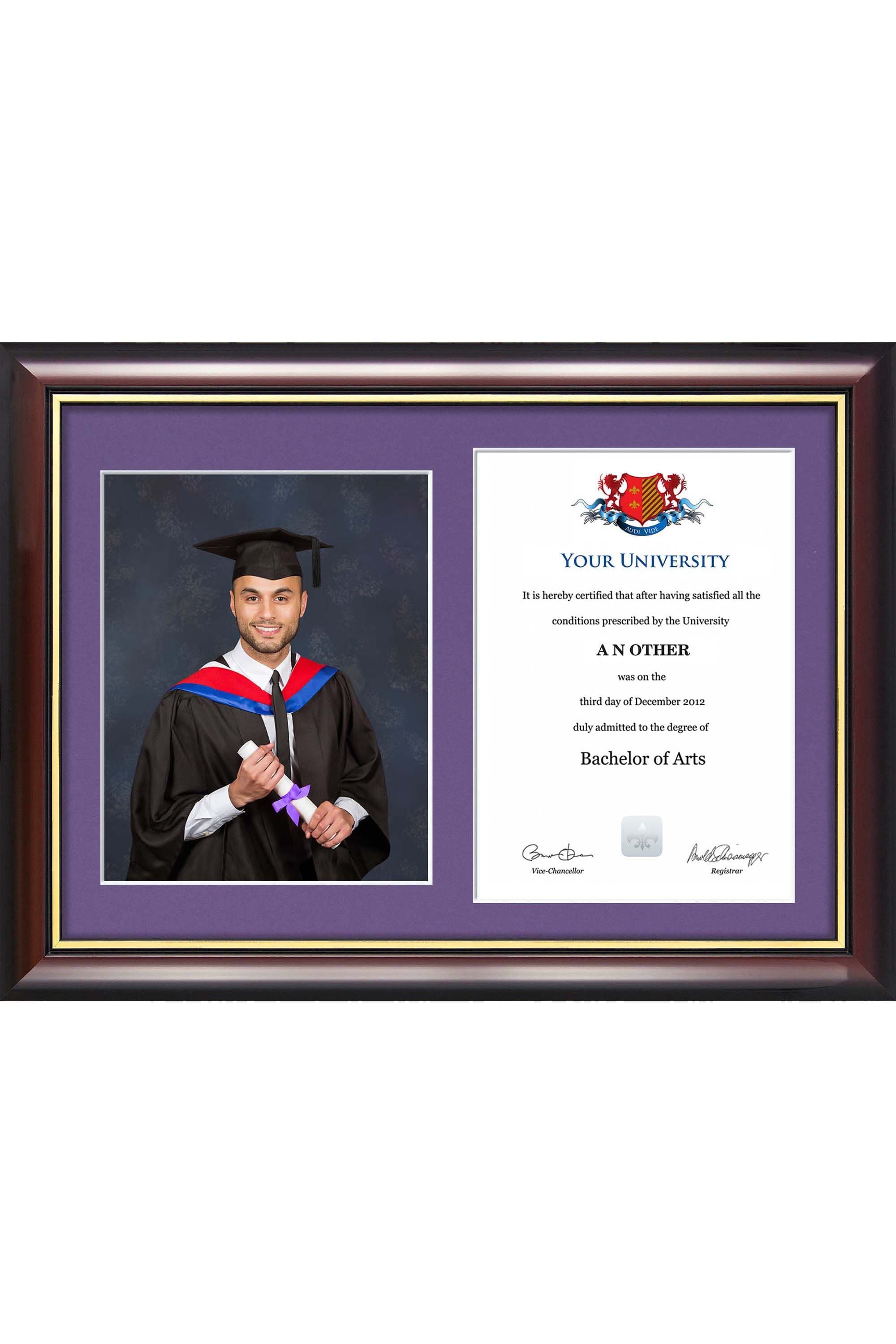 University of Manchester Traditional Dual Graduation Certificate Frame ...